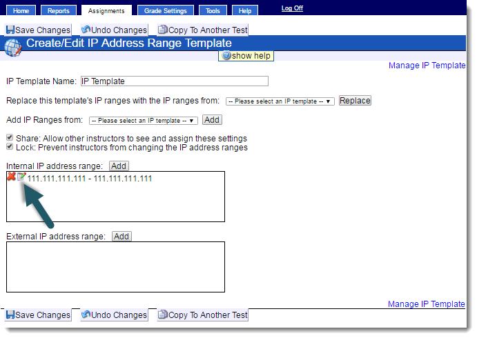 Manage IP Templates